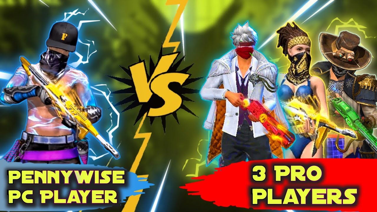 pennywise pc player vs 3 pro players ||🇱🇰 insane clash squad custom ...