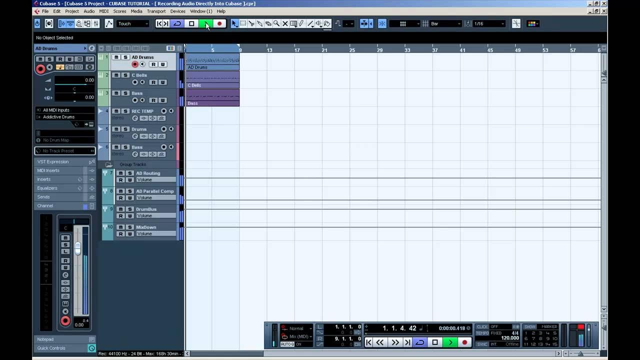 CUBASE TUTORIAL - Recording Audio From Midi Data Directly Into Cubase - YouTube