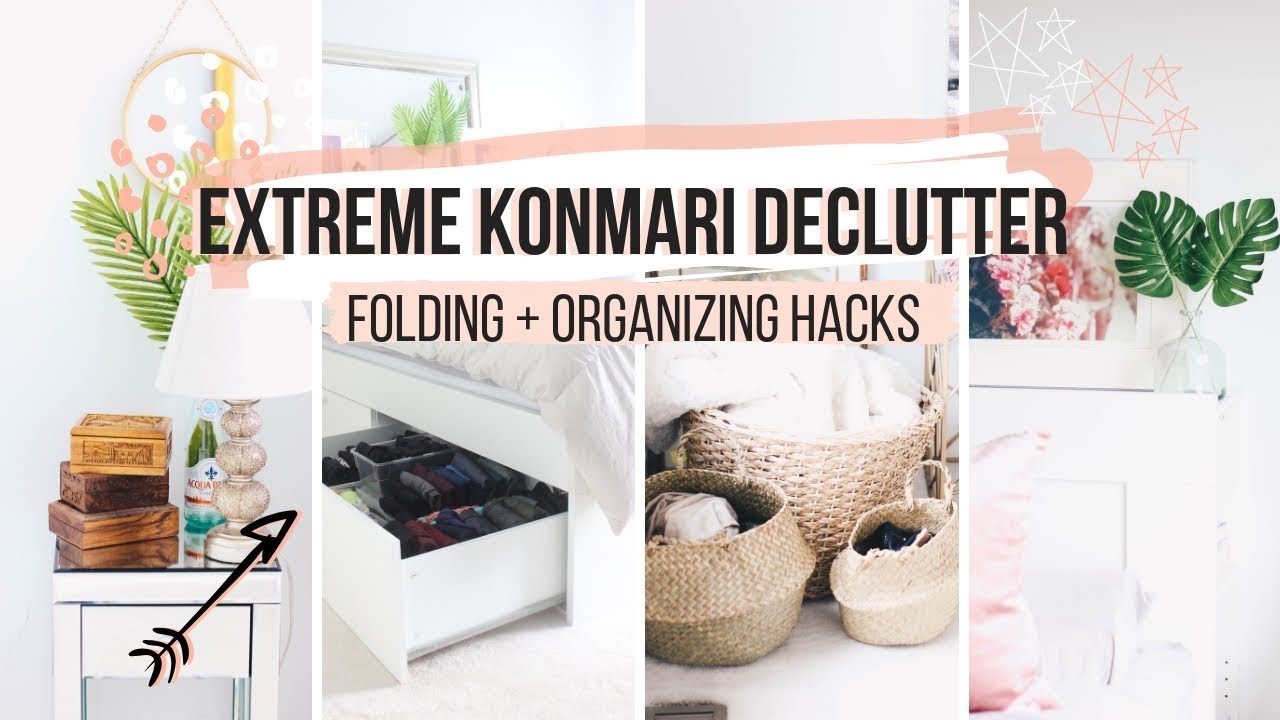DECLUTTERING MY CLOSET 2019 | EXTREME KONMARI METHOD FOLDING ...