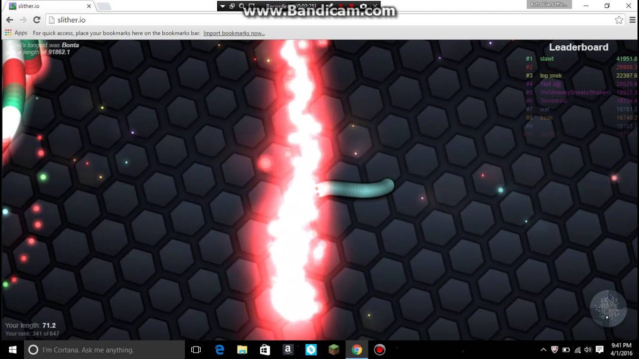 Slither.io Uncut gameplay - YouTube