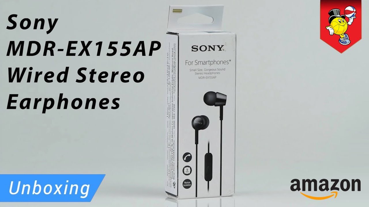 Sony MDR-EX155AP Wired In-Ear Headphones with Tangle Free Cable, 3.5mm ...