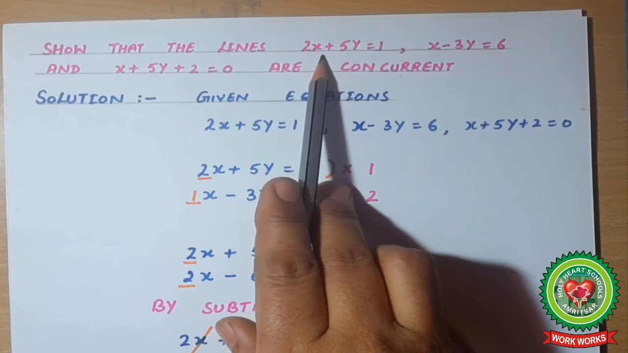 Equation of Line (concurrent lines) |Day 3| Class 10 |Maths| Holy Heart ...