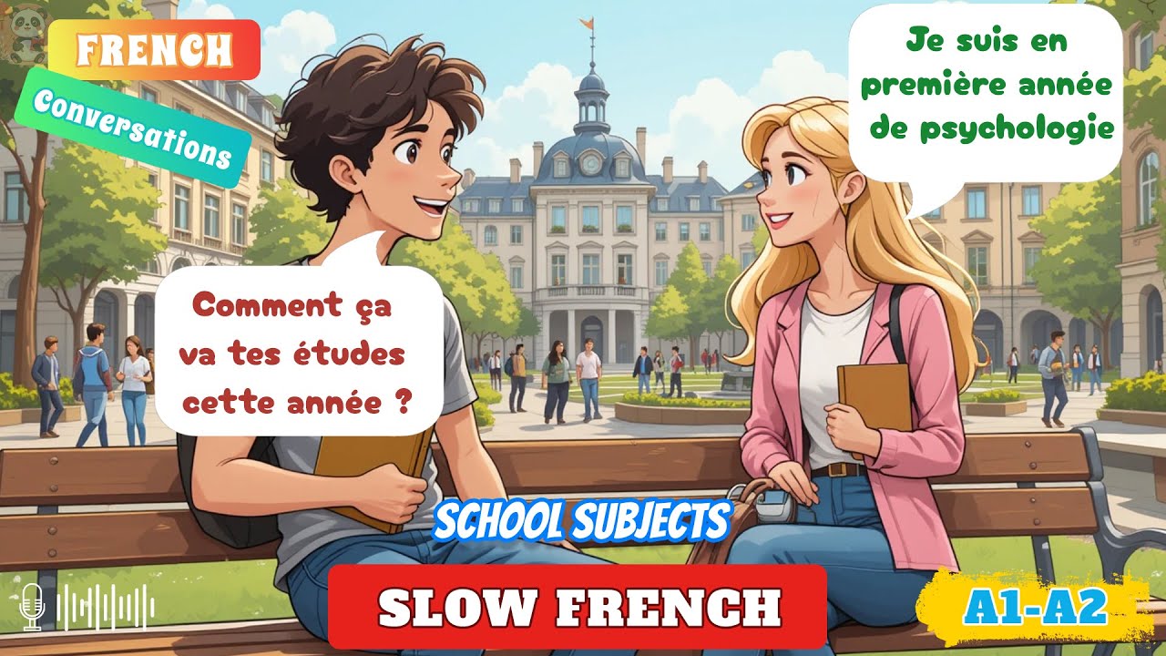 💡 French Conversation for Beginners: School Subjects | With Subtitle ...