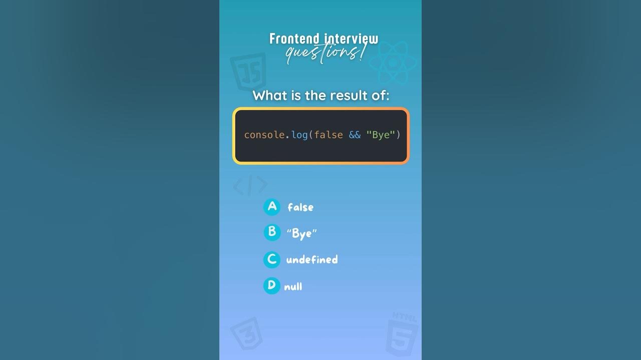 Javascript Interview Question Quiz 72 Javascript React Interview Developer Coding