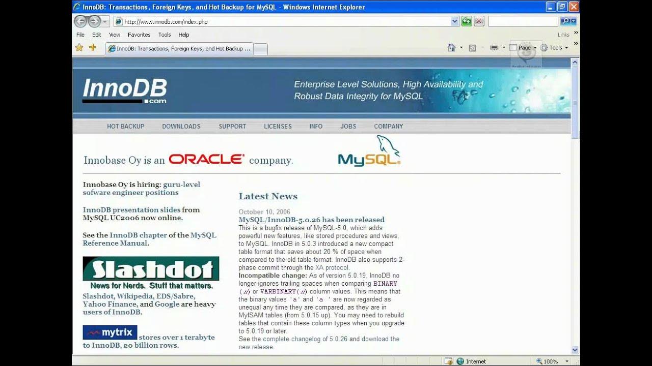 mysql 03 05 table types innodb overview - YouTube