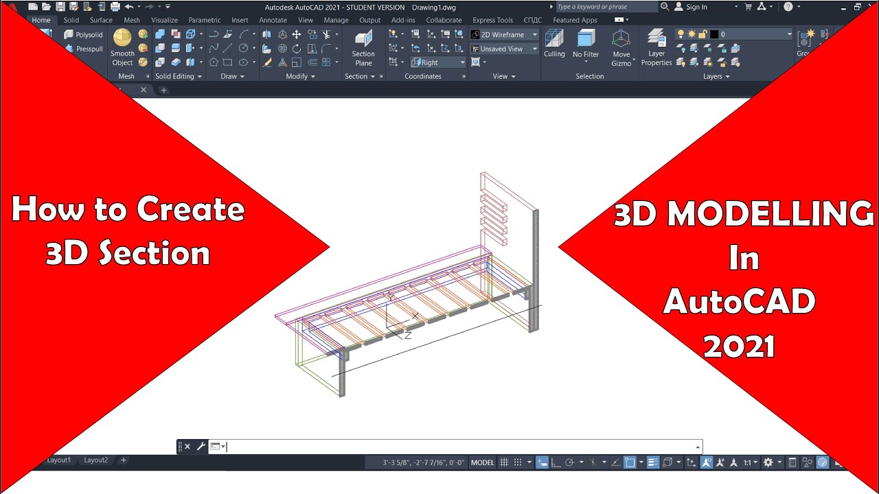 How to create 3d section in AutoCAD-Step By Step Method ...