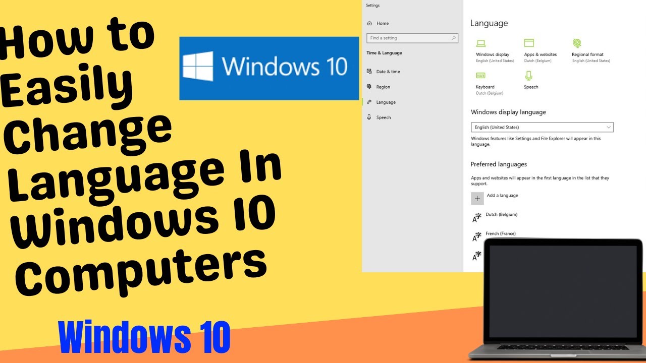 How to Easily Change Language In Windows 10 PC | How to Change System ...