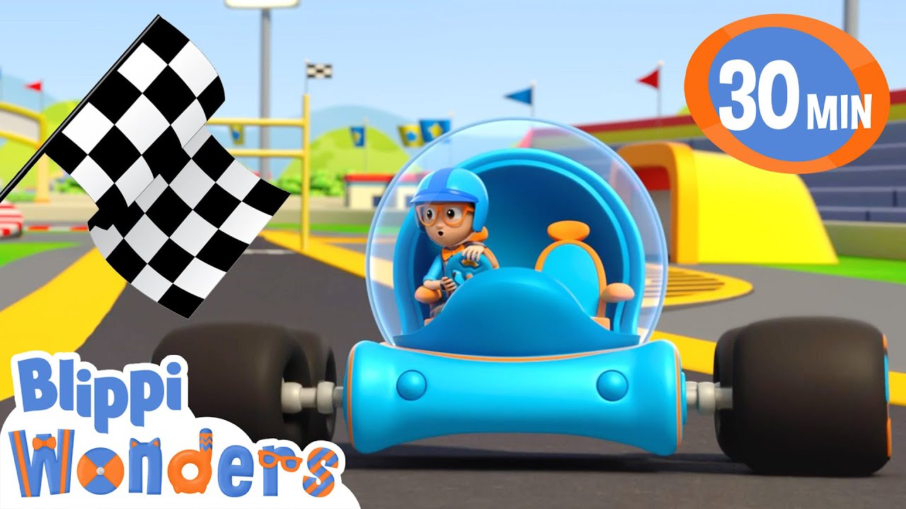 Blippi and Race Car! | Cartoons For Kids | Blippi Animated Full ...