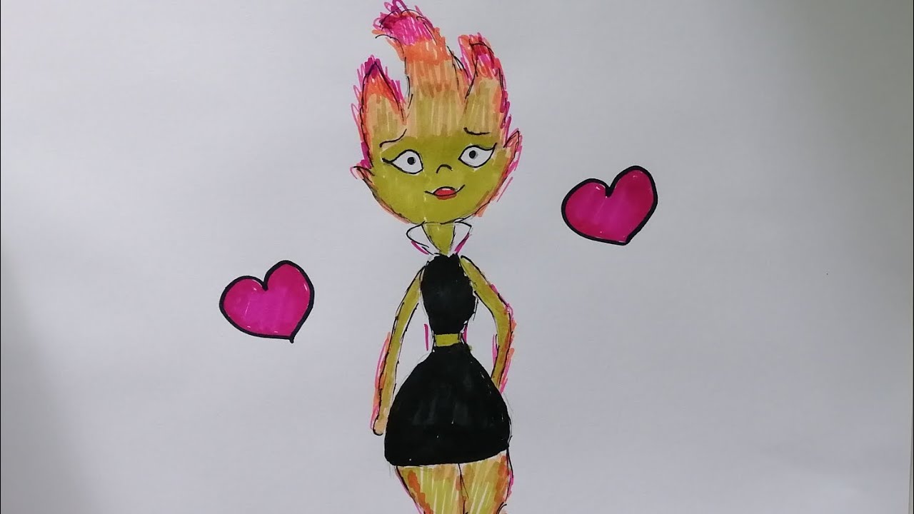 How to draw a cartoon character Elemental🔥 - YouTube