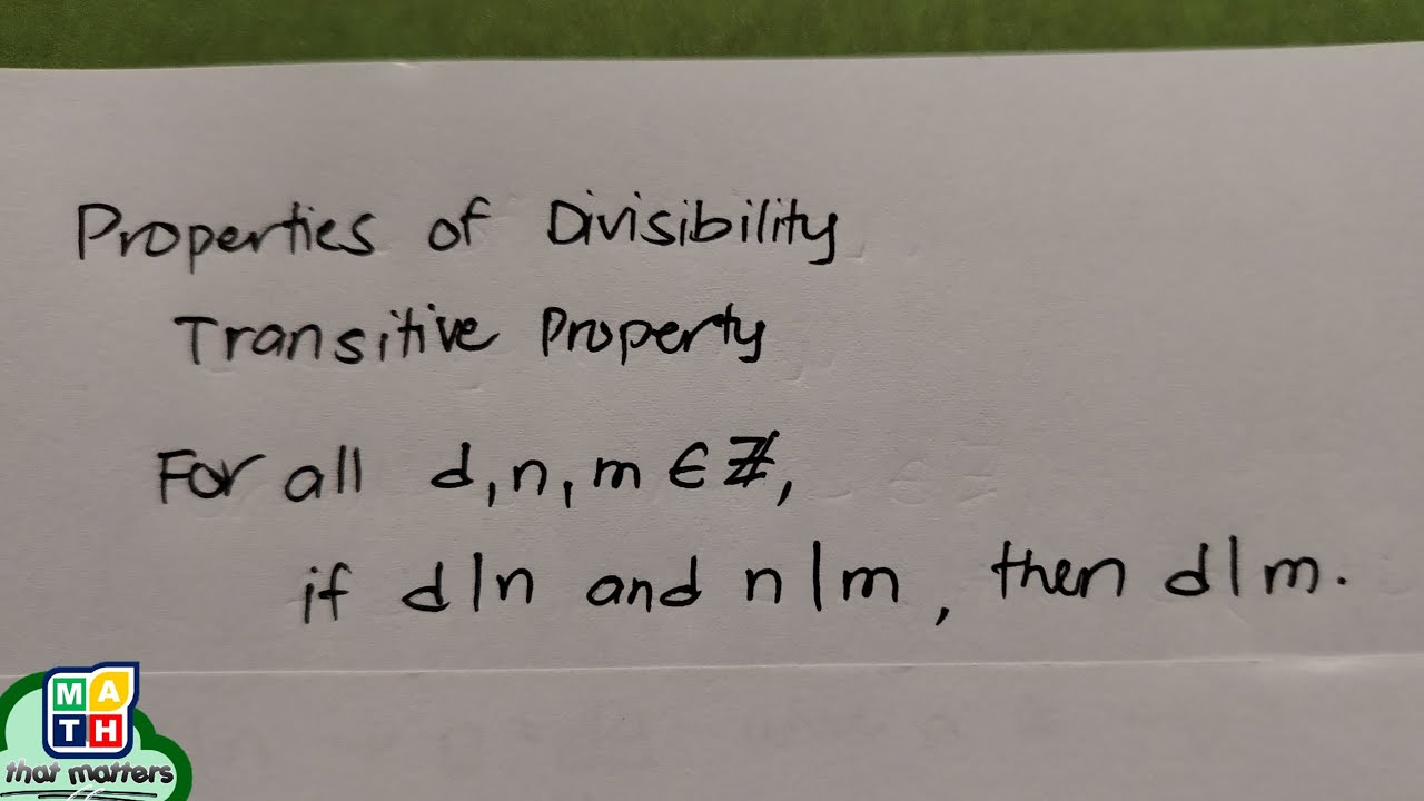 Transitive Property of Divisibility Explained - YouTube