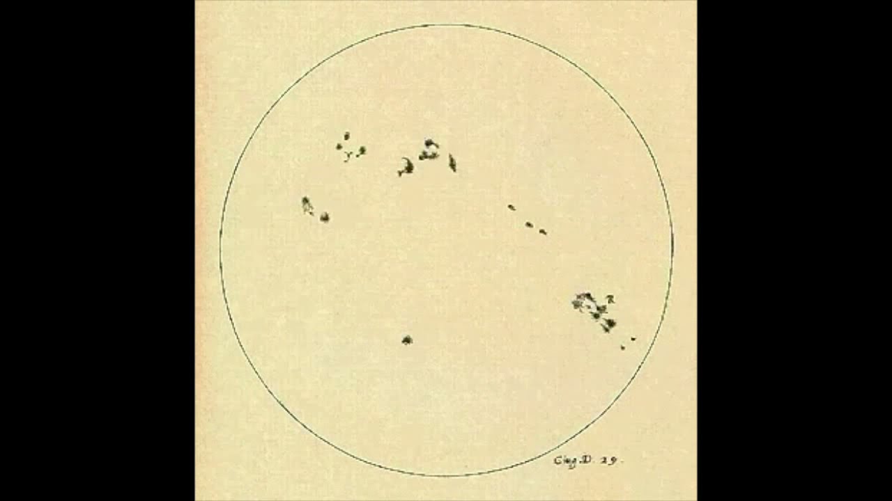 Galileo's drawings of sunspots in motion - YouTube
