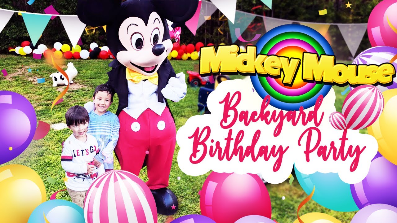 Mickey Mouse Backyard Birthday Party - YouTube