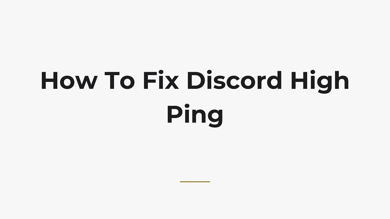 How To Fix Discord High Ping - YouTube