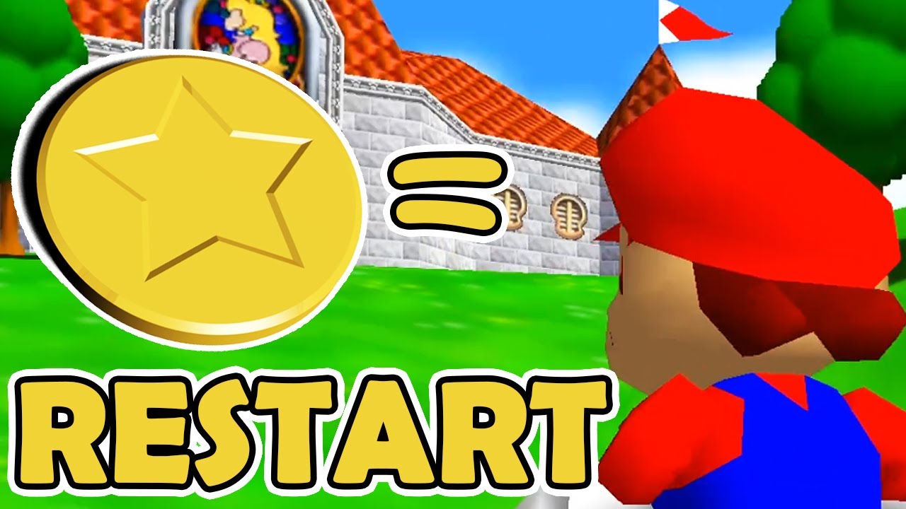 Mario 64 but if I touch a COIN I RESTART [Glitchless 70 Star Run] - YouTube