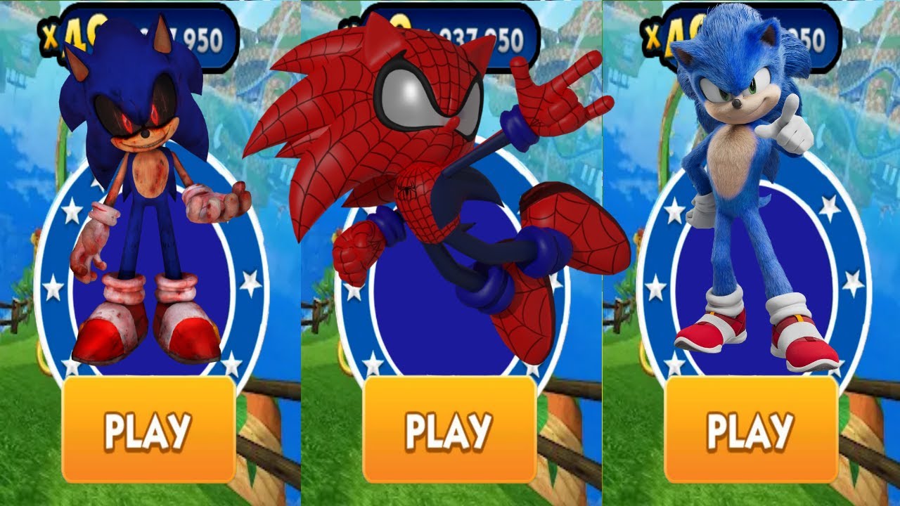 Movie Sonic Dash vs Spiderhog Sonic Run vs Sonic.EXE Dash - All ...