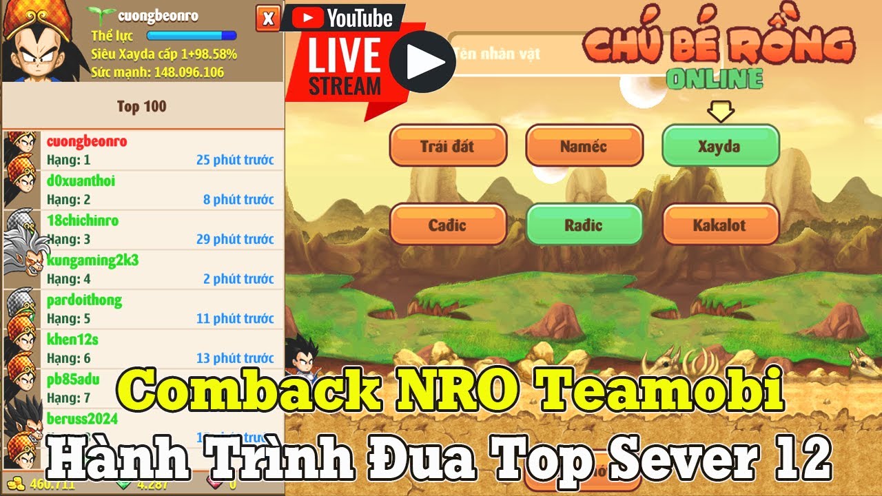 Ngọc Rồng Online - LiveStream Đua Top Xuyên Màn Đêm...Chặn Nhiệm Vụ Qua ...