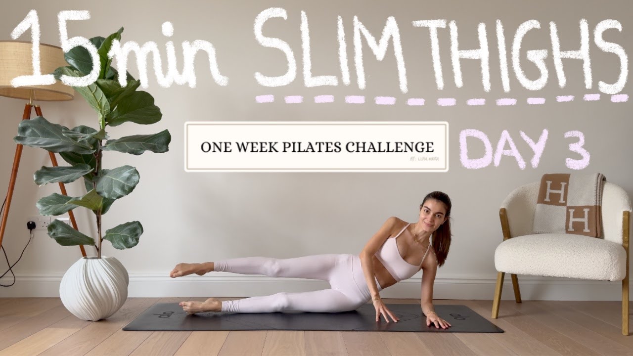 15MIN SLIM THIGHS WORKOUT | DAY 3 PILATES CHALLENGE | NO EQUIPMENT ...