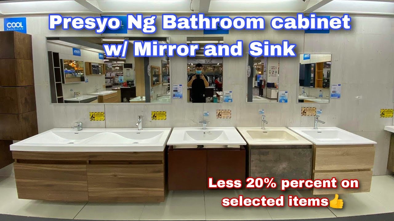 Presyo ng mga Bathroom cabinet with mirror and sink - YouTube