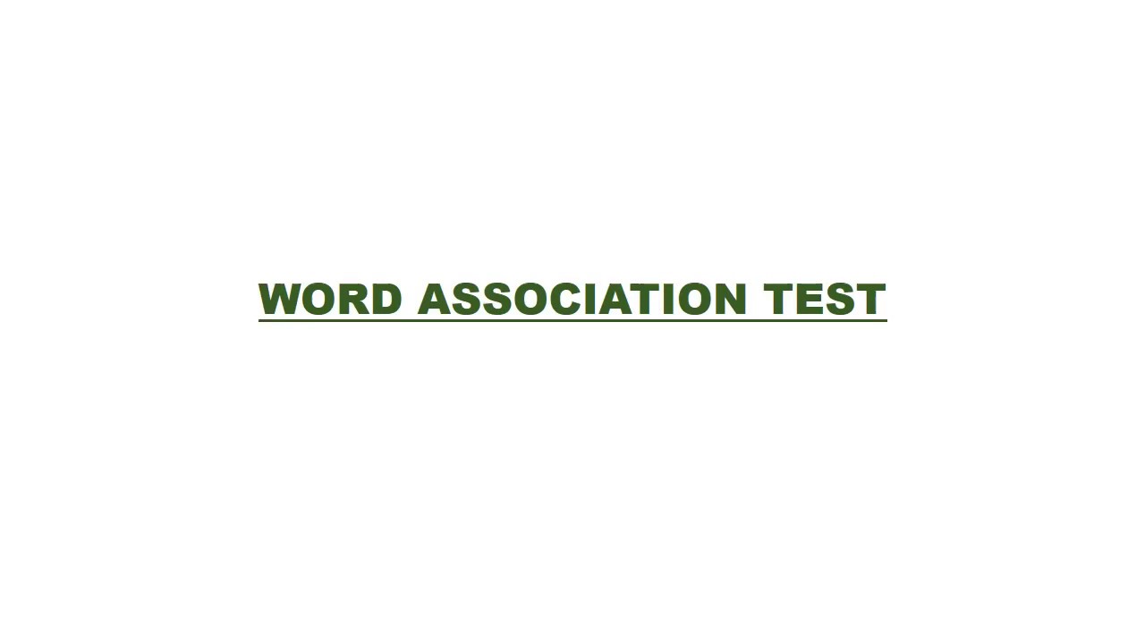 Word Association Test - YouTube