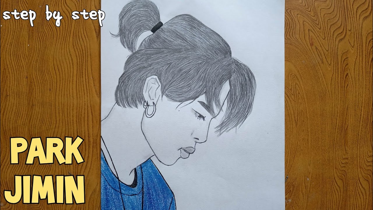 BTS Jimin Drawing |How to draw bts jimin |Park Jimin sketch step by ...