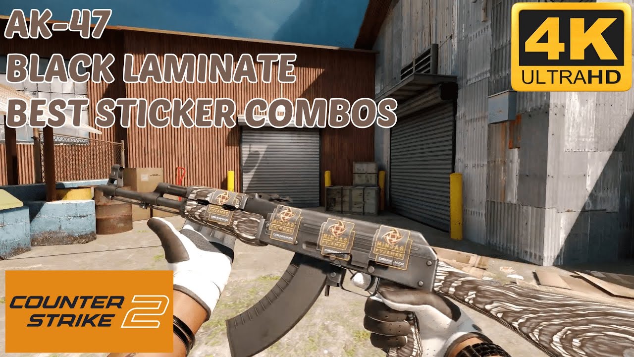 AK-47 | Black Laminate | Best Sticker Combinations | CS2 Skin | In-Game ...