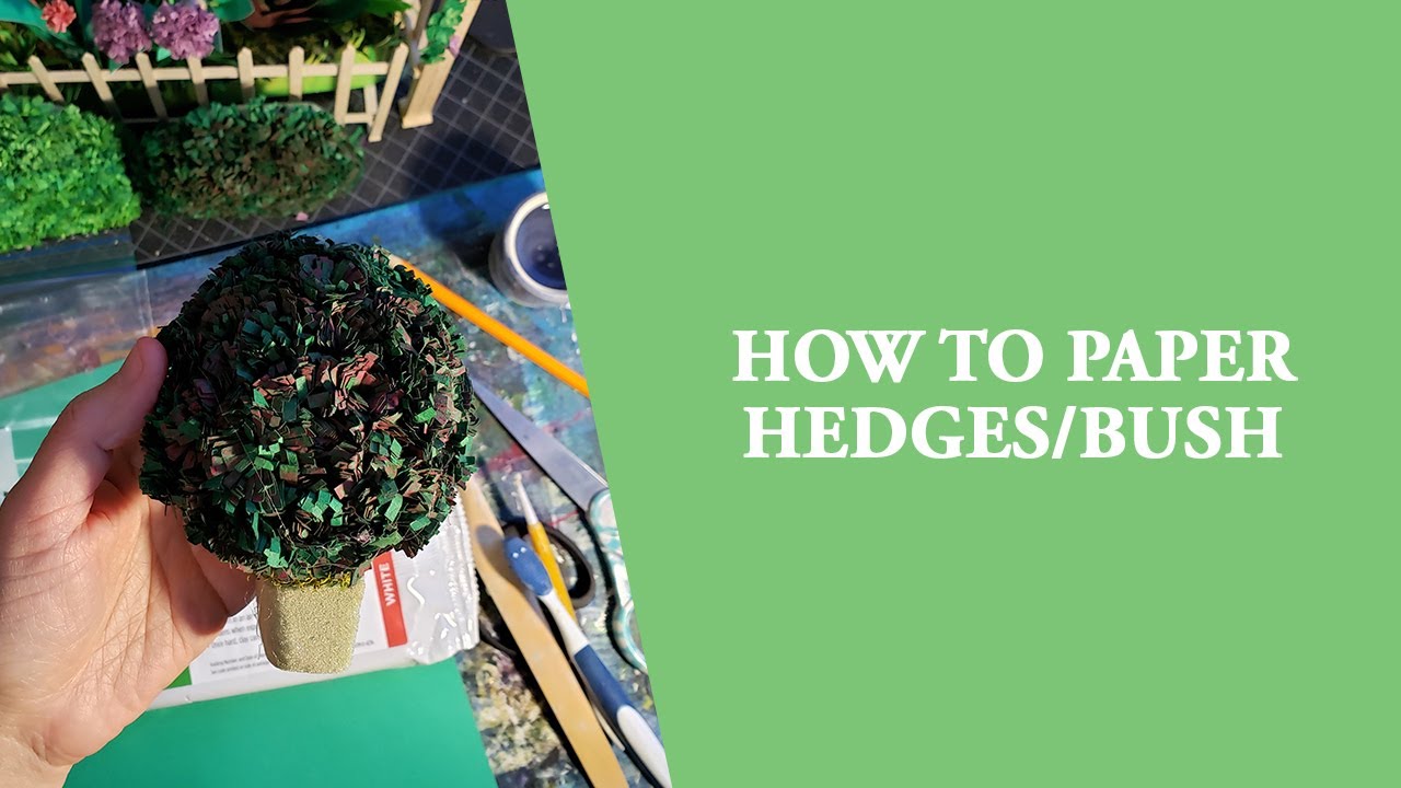 How to make miniature paper hedges or bushes for art - YouTube