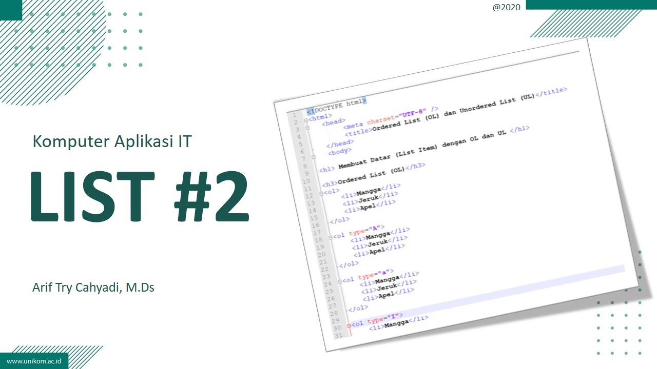 LIST DALAM HTML BAGIAN#2 - YouTube