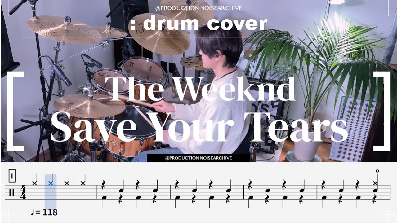 The Weeknd - Save Your Tears(Live) 드럼커버(연주,악보,drumcover) - YouTube