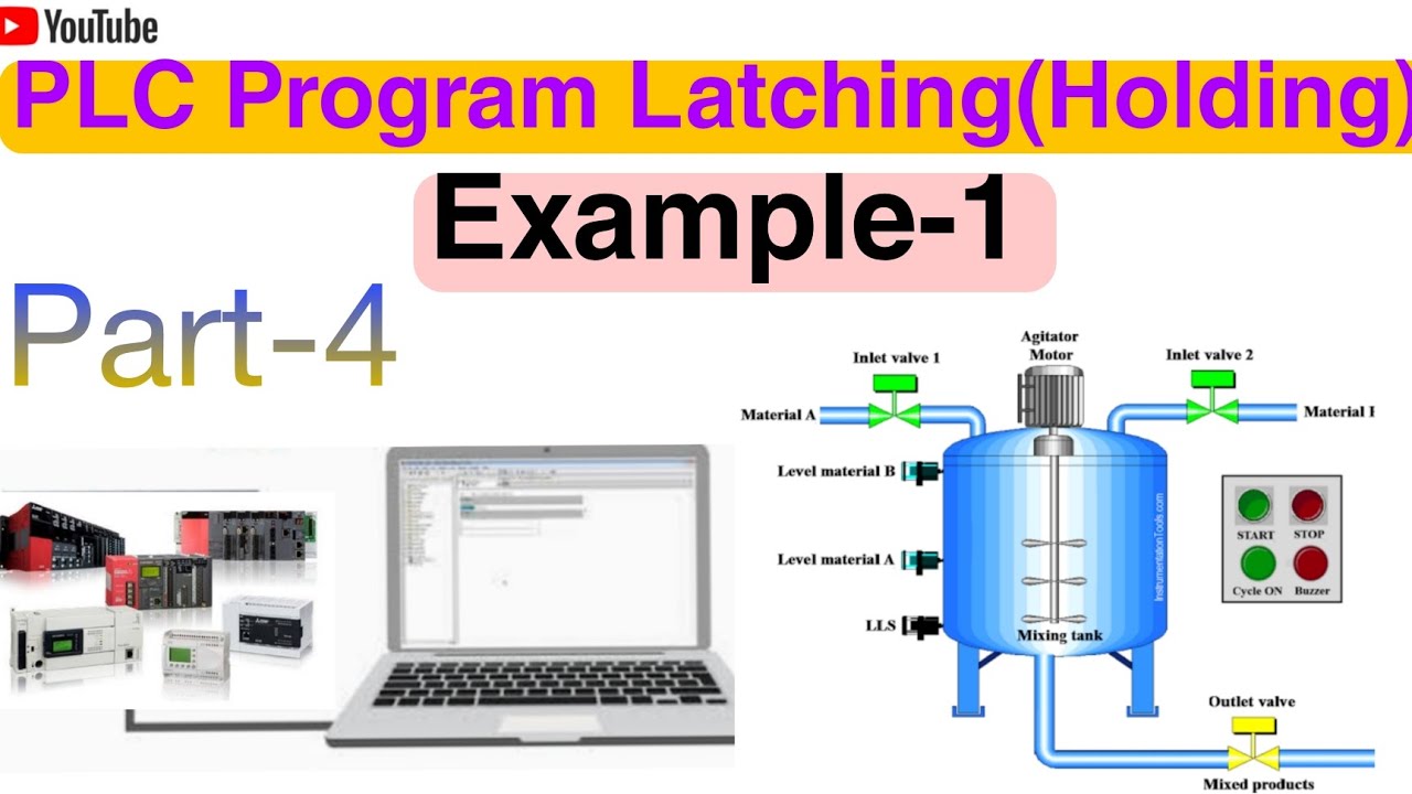 Lession- 4 Write a Code Latching (Holding) Connection. Mitsubishi PLC ...