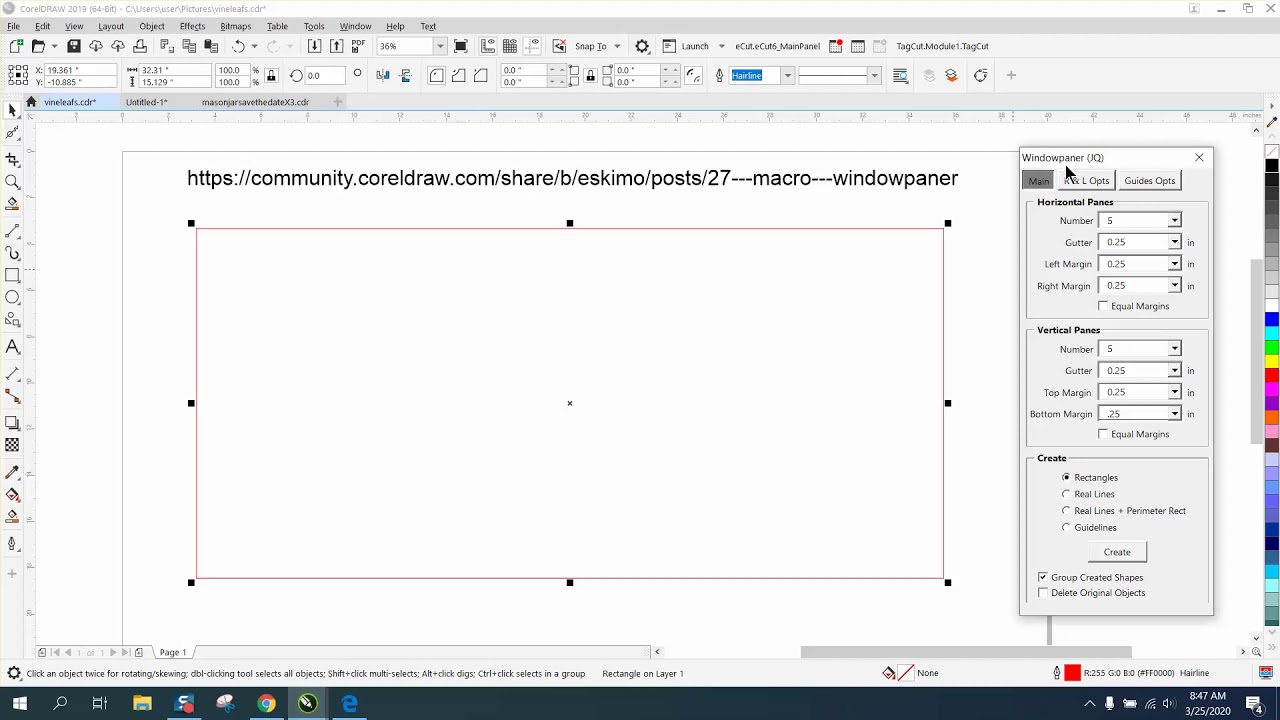 Corel Draw Tips & Tricks MACRO Windowpaner - YouTube