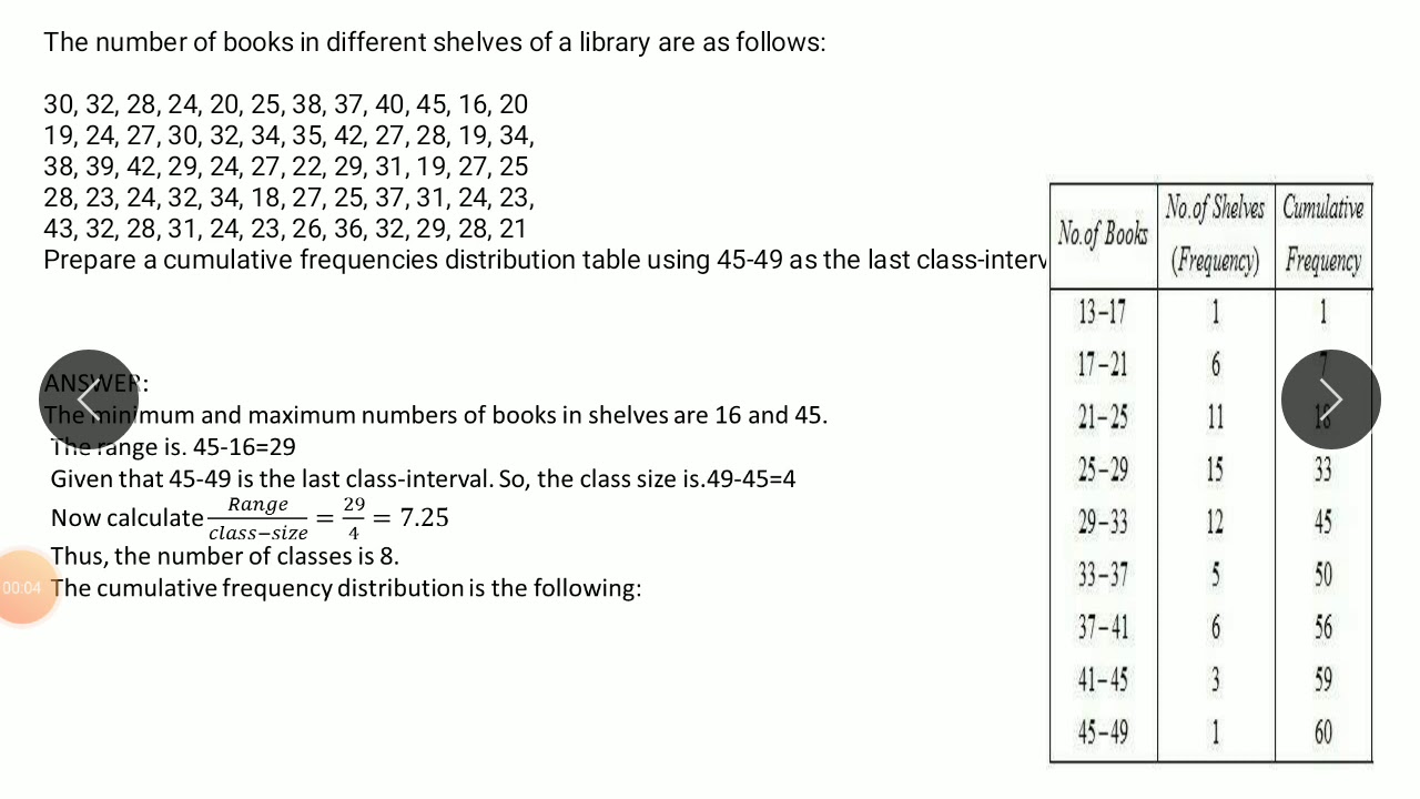 Lec#3# class interval#cumulative frequency - YouTube