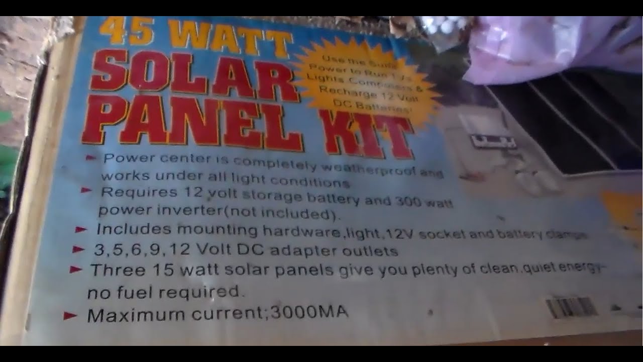 MY 2008 HARBOR FREIGHT 45W SOLAR POWER KIT - YouTube
