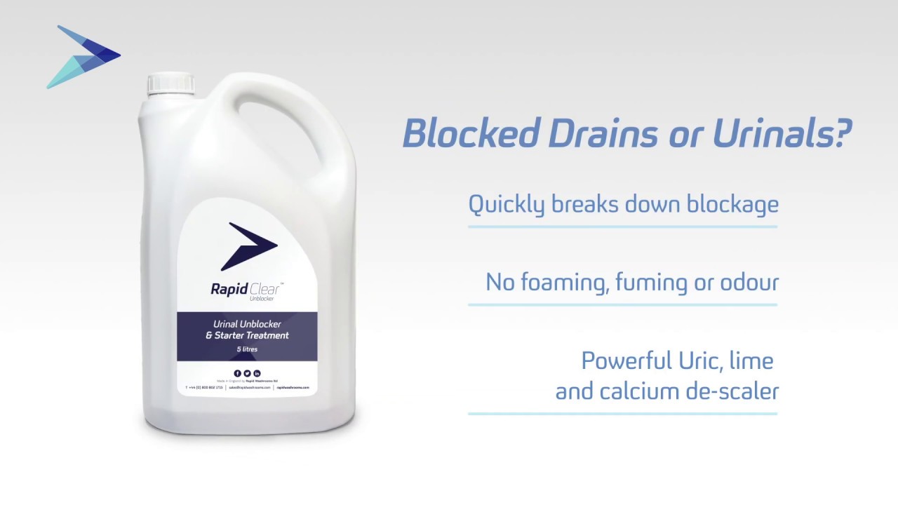 Rapid Clear™ Unblocker - Urinal Unblocker & Scale Remover - YouTube