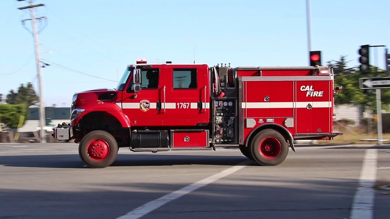 CAL FIRE Engine Responding Code 3 to Henry Cowell SP - YouTube