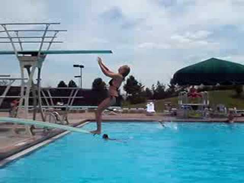 backflip layout into the pool - YouTube