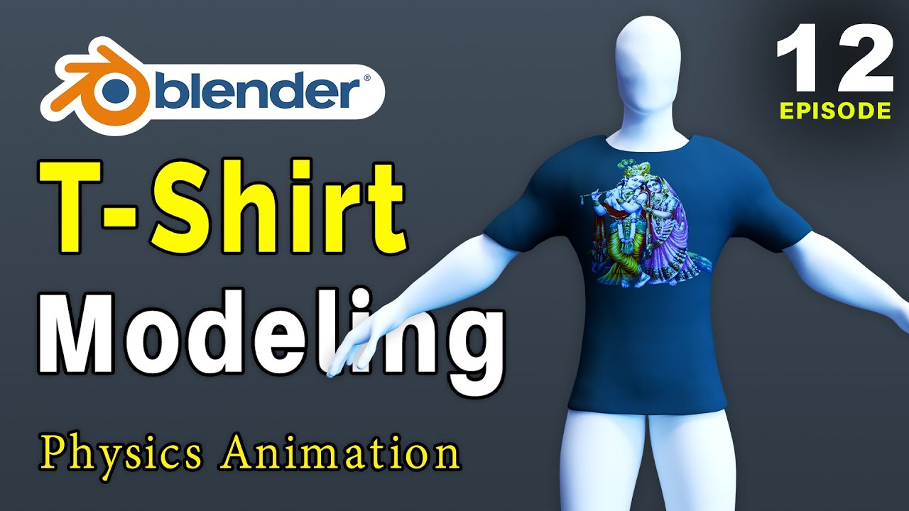 Blender Full Tutorial - Episode 12 | Cartoon T-Shirt Design | 3D Cloth ...
