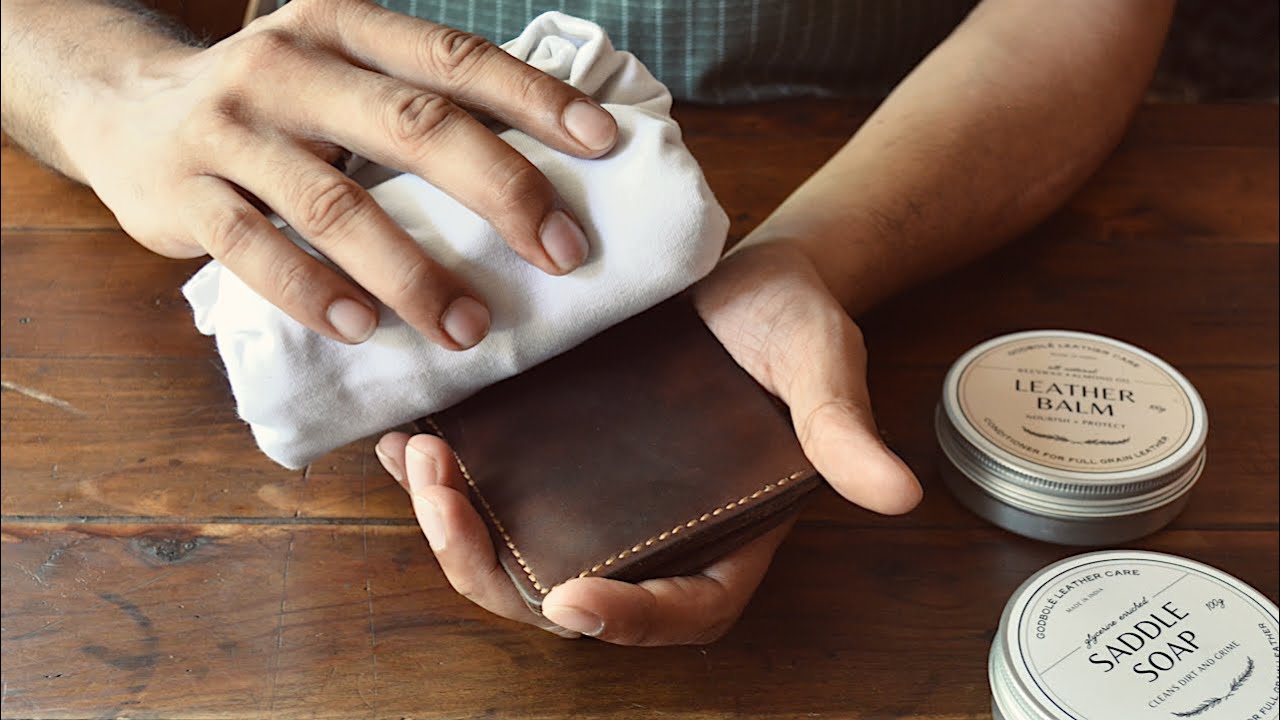 How to Condition Your Full Grain Leather Wallet with Leather Balm - YouTube