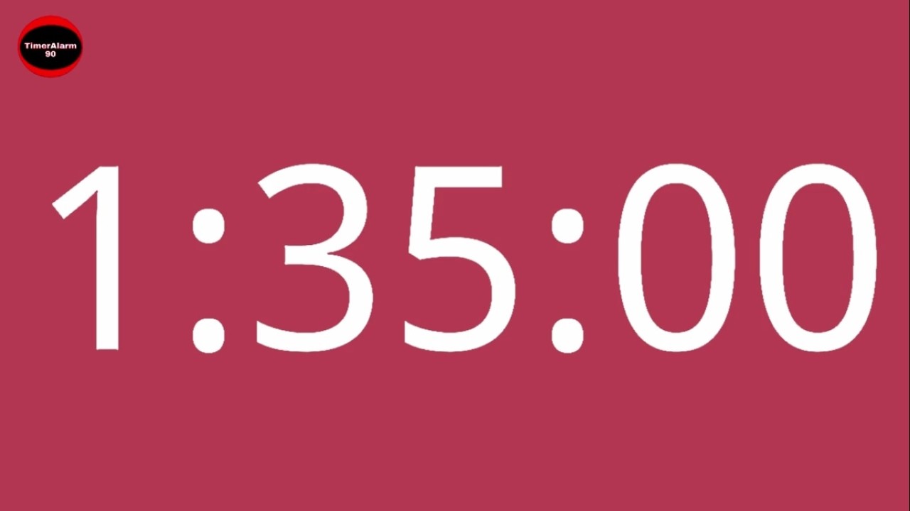 1 Hour 35 Minutes Timer | 95 Minutes Countdown Timer - YouTube