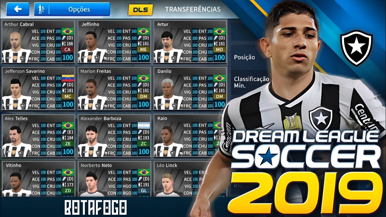 🔥 INCRÍVEL! Baixe AGORA o TIME do BOTAFOGO 2025 no DLS 19 (Artur Cabral/Danilo/Alex Telles) 👑💥 ...