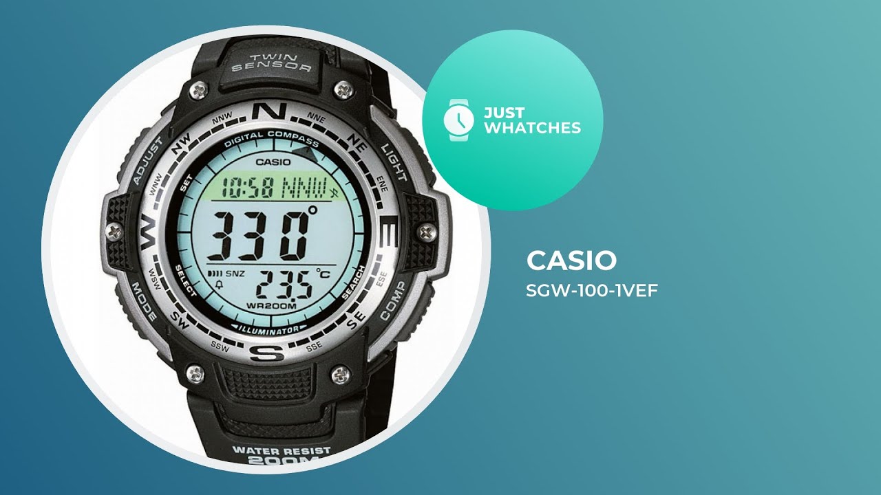 Fashionable Casio SGW-100-1VEF Watches for Chic Men Review 360°, Full ...