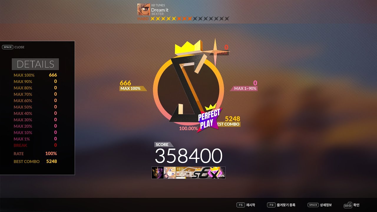 [DJMAX RESPECT V] Dream it - BEXTER 8B HD PERFECT PLAY 100.00% - YouTube
