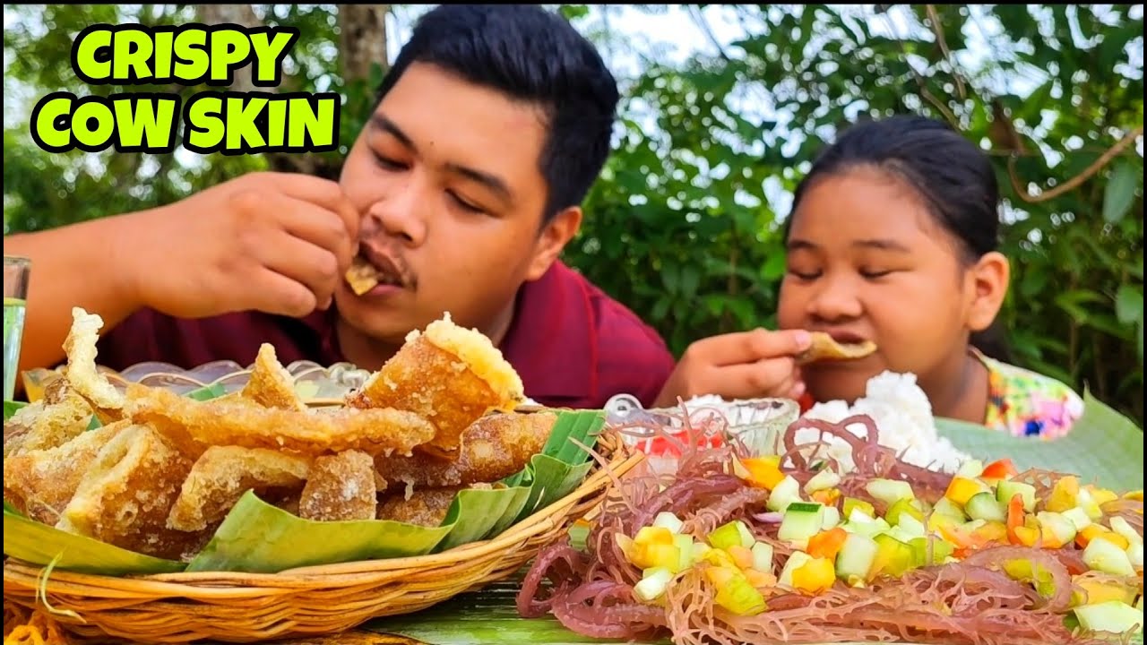 OUTDOOR COOKING|CRISPY BALAT NG BAKA|Mukbang Philippines|Cooking and ...