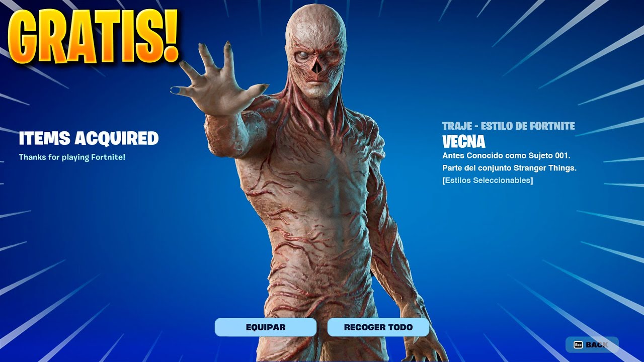 COMO CONSEGUIR GRATIS SKIN DE VECNA EN FORTNITE X STRANGER THINGS - YouTube