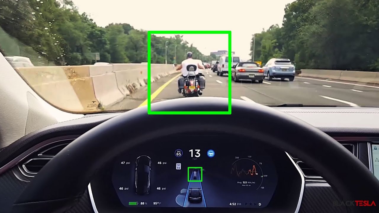 Motorcycle Tracking with Tesla's Autopilot! - YouTube