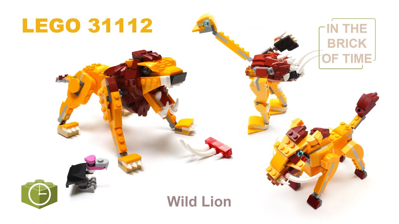 LEGO 31112 Wild Lion Stop-Motion Build - YouTube