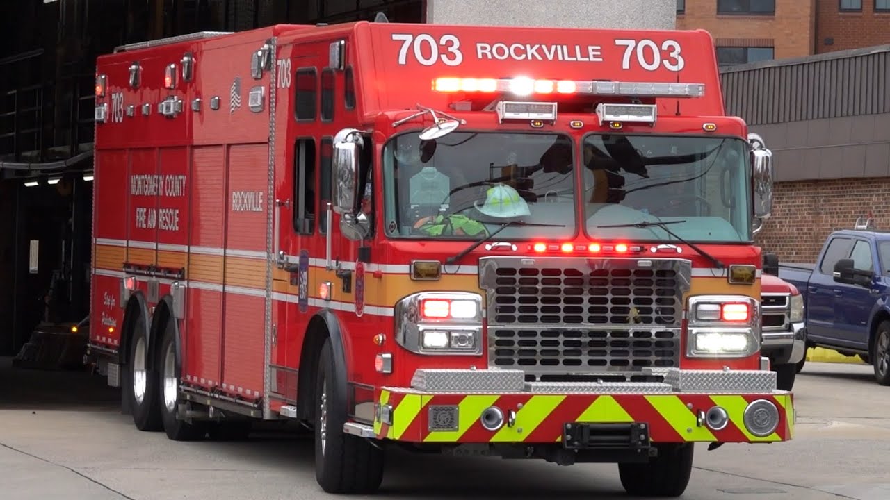 Montgomery County Fire & Rescue Services Rescue Squad 703 Responding 4 ...