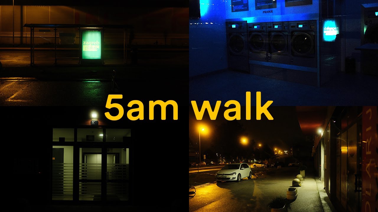 walk with me on a rainy night at 5am - YouTube