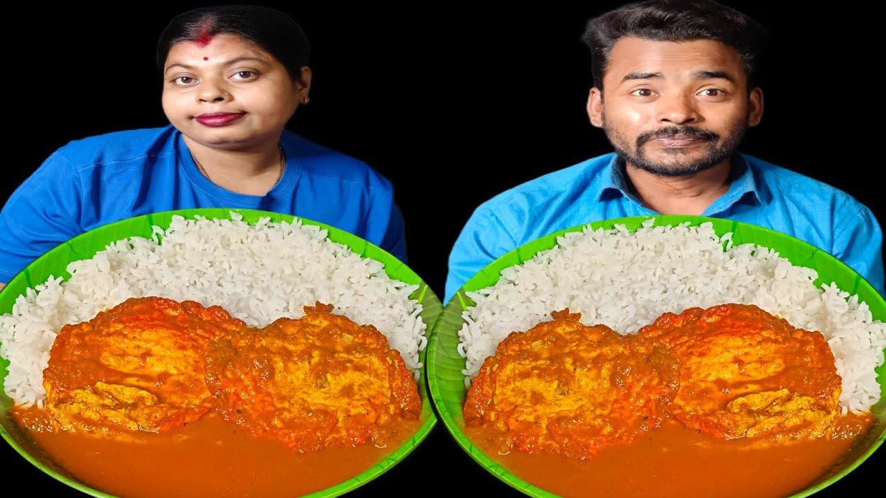 spicy 🔥 dim poch curry with rice eating challenge ...