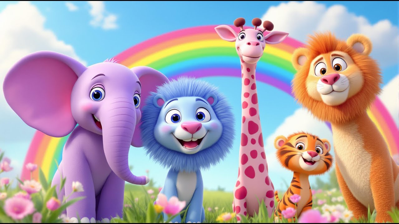 Learn Colors with Animals 🌈🐘🦜 | Bunny Banana Nursery Rhymes & Kids ...