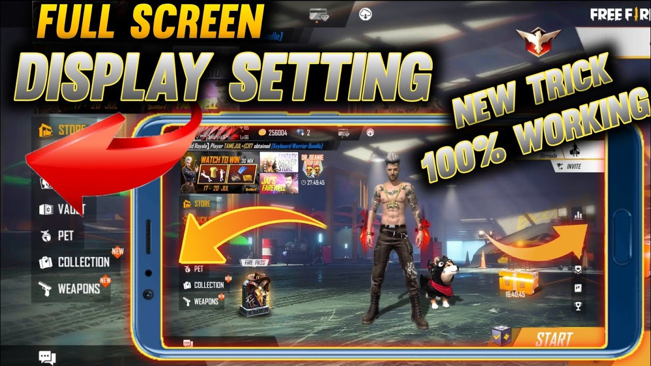 Free Fire Full Screen Setting|Free Fire Notch Screen Setting|Notch ...